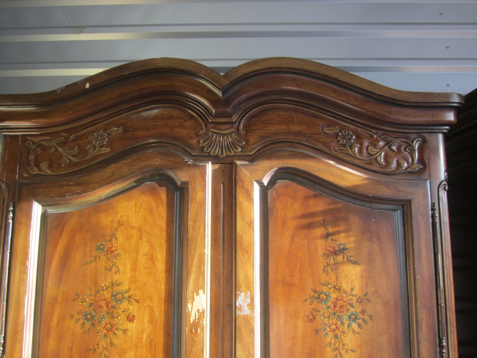 Vtg DREXEL Heritage Brittany, Large Armoire W/floral Motif, NO Shipping ...