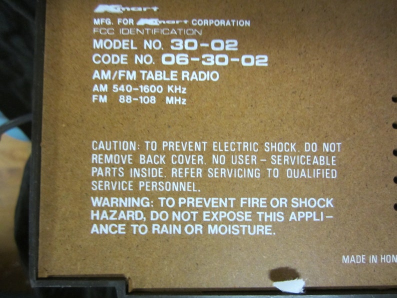 Vtg 60's to 70's KMART RADIO Model 30-02, Am-fm Radio - Etsy