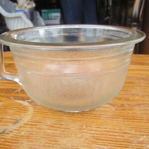 Vtg 60's TECCO Mixing Bowl W/handle, Textured for Grip, Pressed Glass ...
