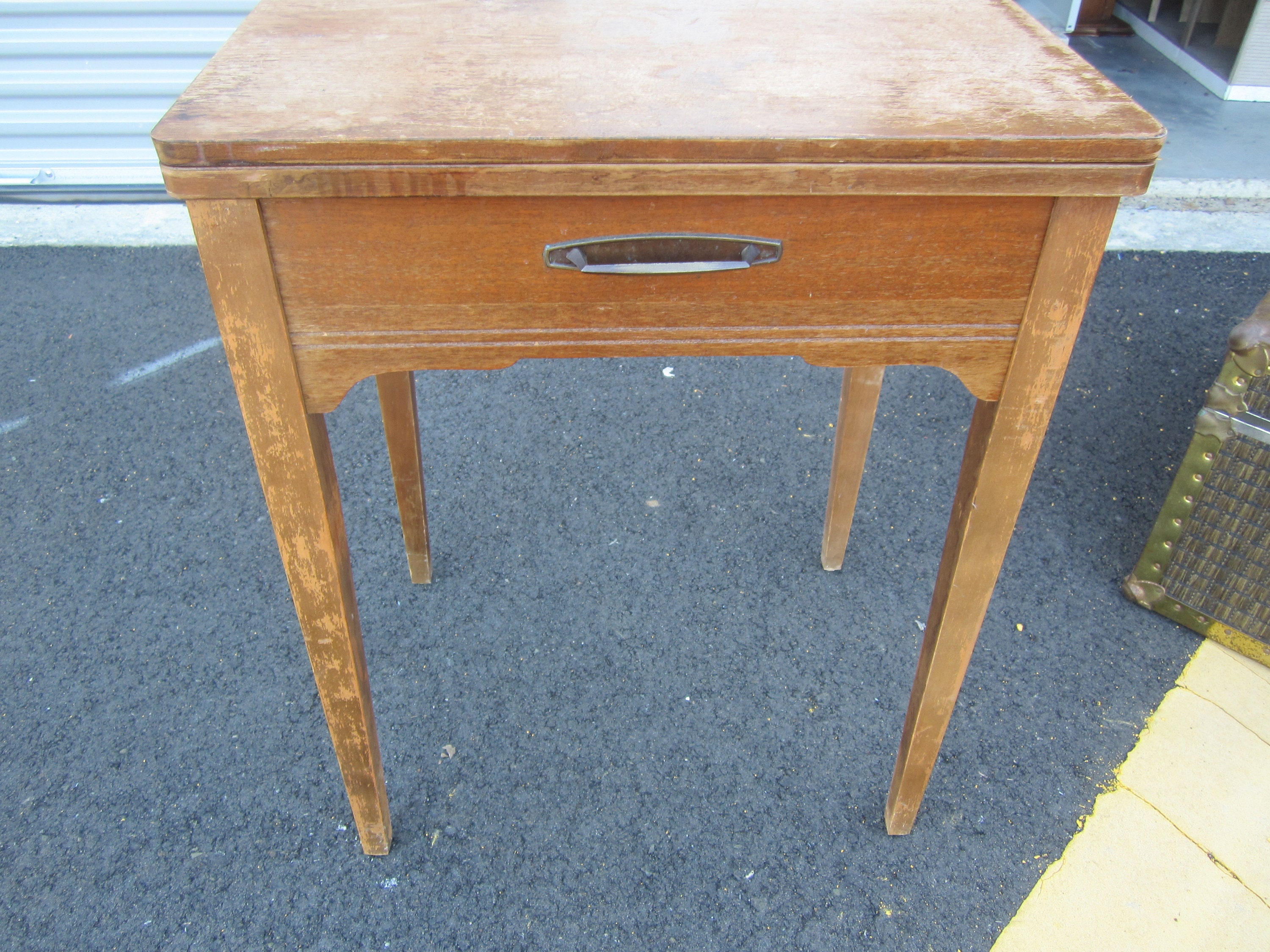 Vtg Sewing Machine Table, Great DIY Project Table, Solid Wood - Etsy