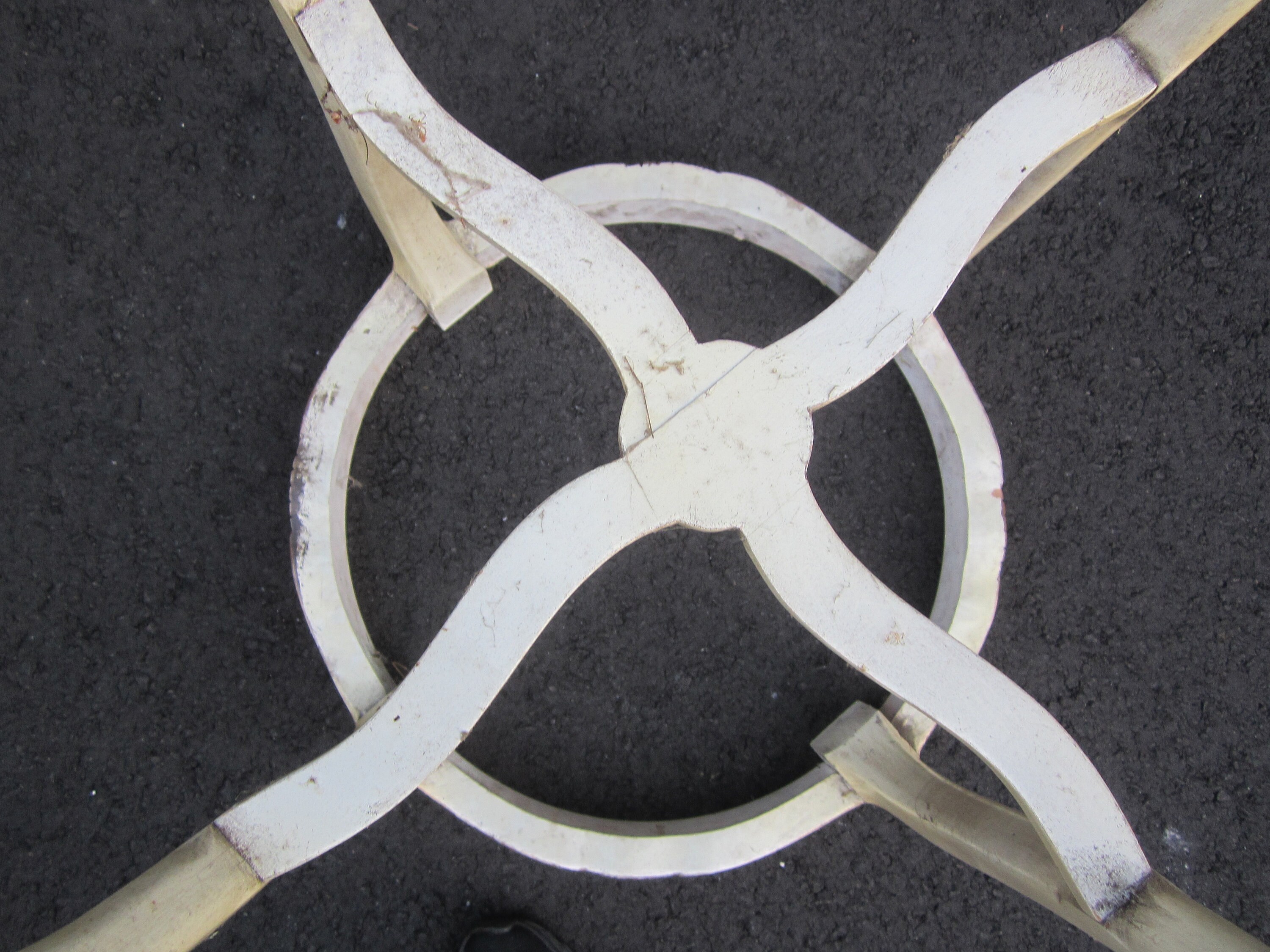 Vtg Round Accent/lamp Table Frame W/glass Top, DIY Project, NO Shipping ...