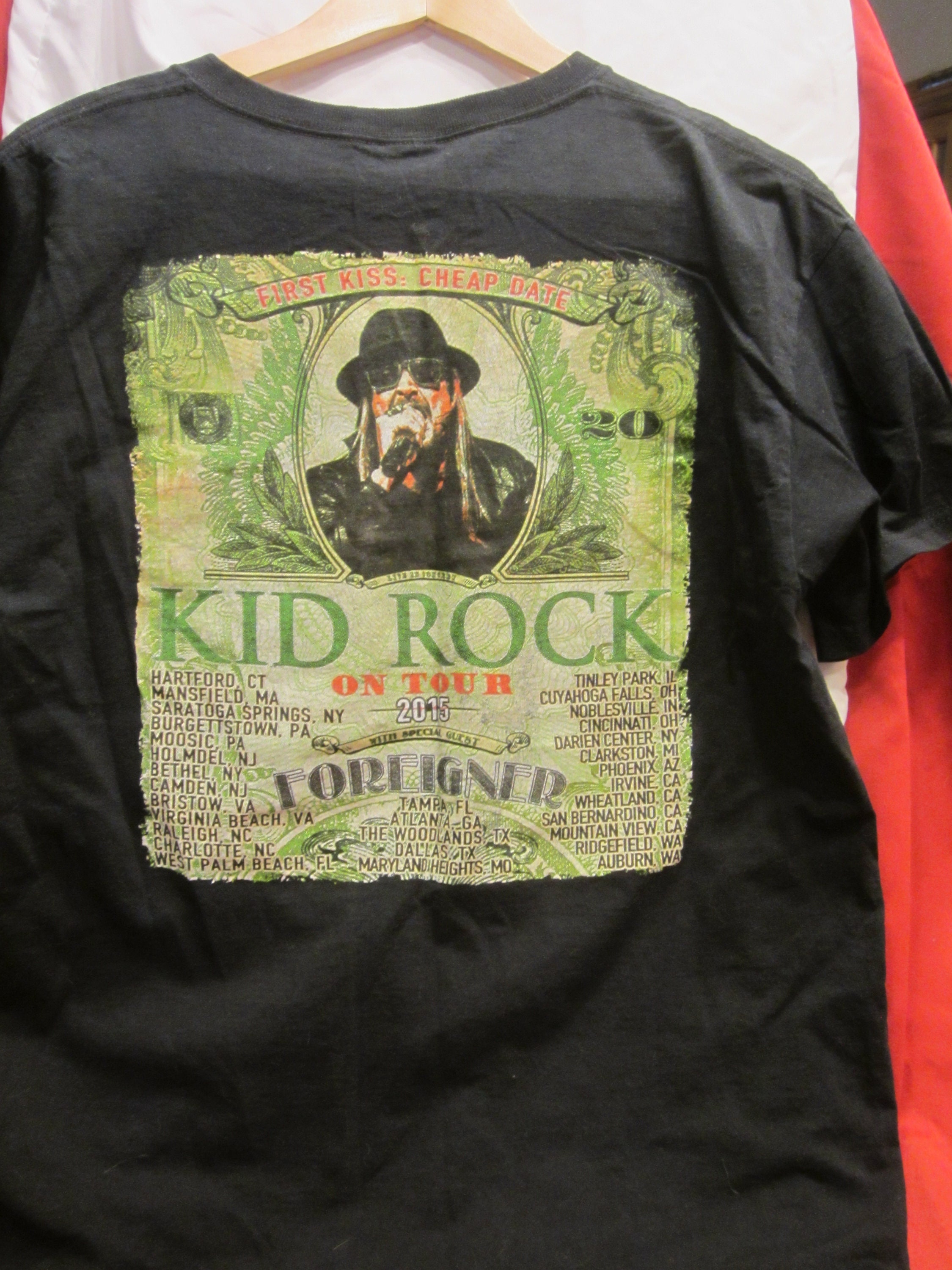 2015 KID ROCK Concert T-shirt, Black, First Kiss Concert - Etsy