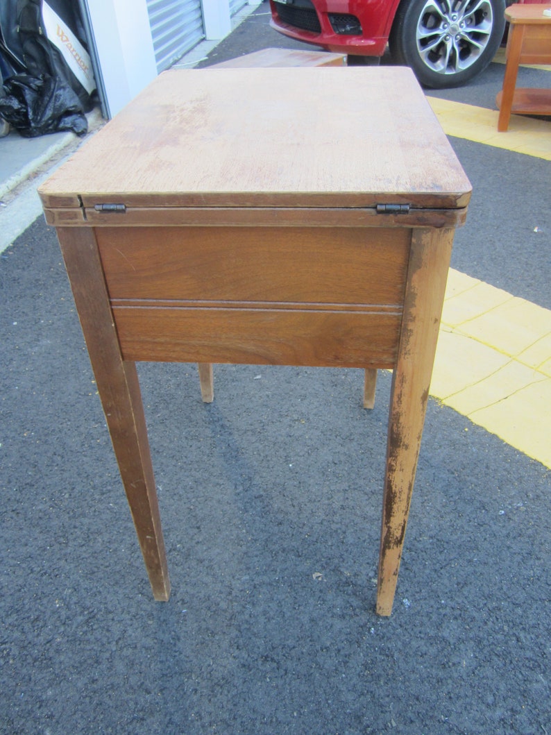 Vtg Sewing Machine Table, Great DIY Project Table, Solid Wood - Etsy