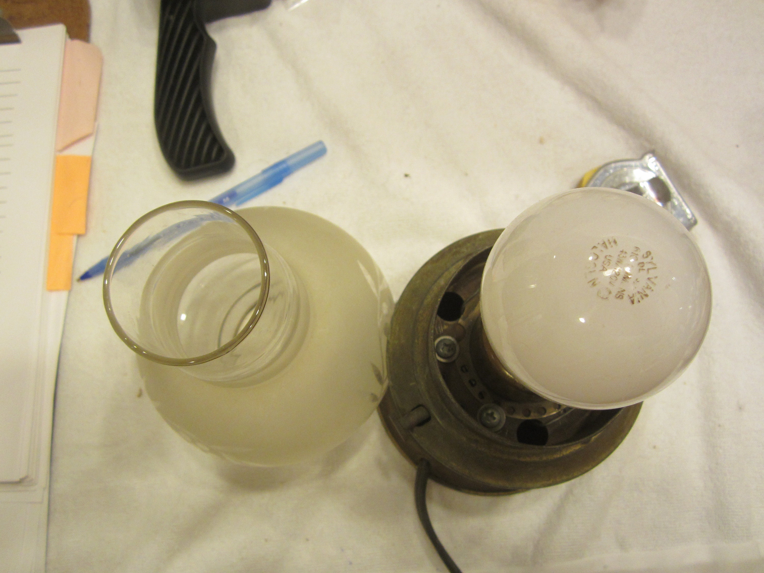 Vtg 40's Glass & Brass Electric Hurricane Lamp, W/dimmer - Etsy