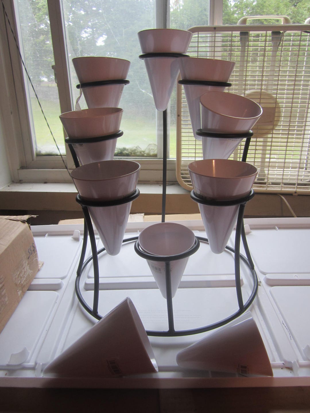 2 Display Tiered Cone Stands W/white Cones, Price is Each - Etsy
