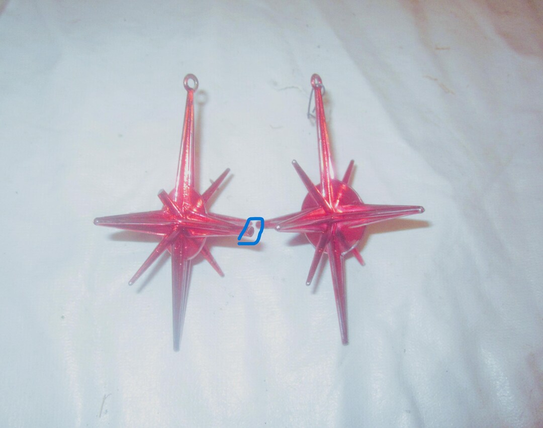 Vtg Pair of Plastic Atomic Star Ornaments, Red - Etsy
