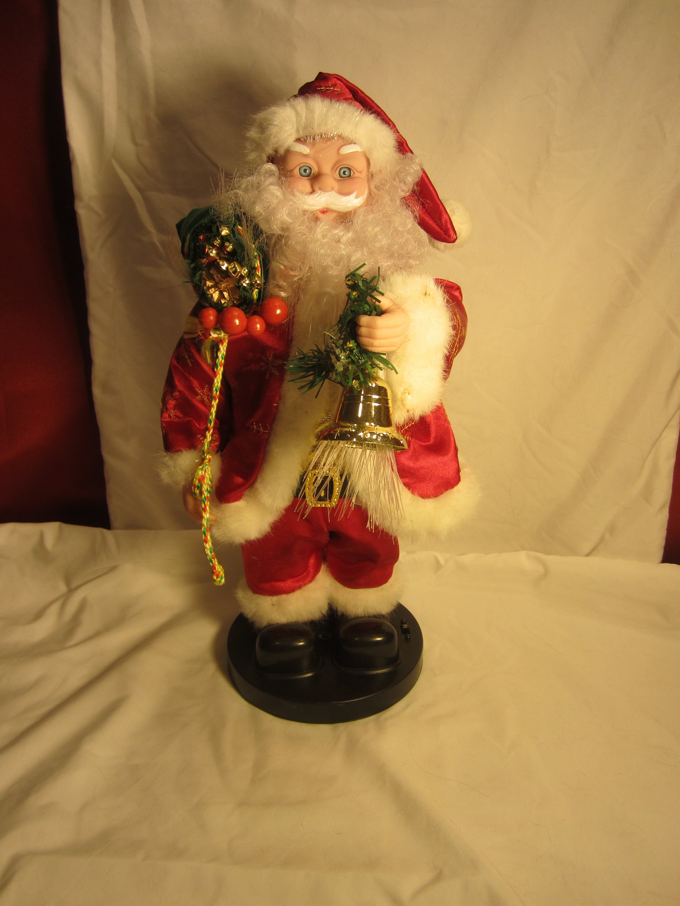 FIBER OPTIC Lighted SANTA, Plays Music, No Movement - Etsy