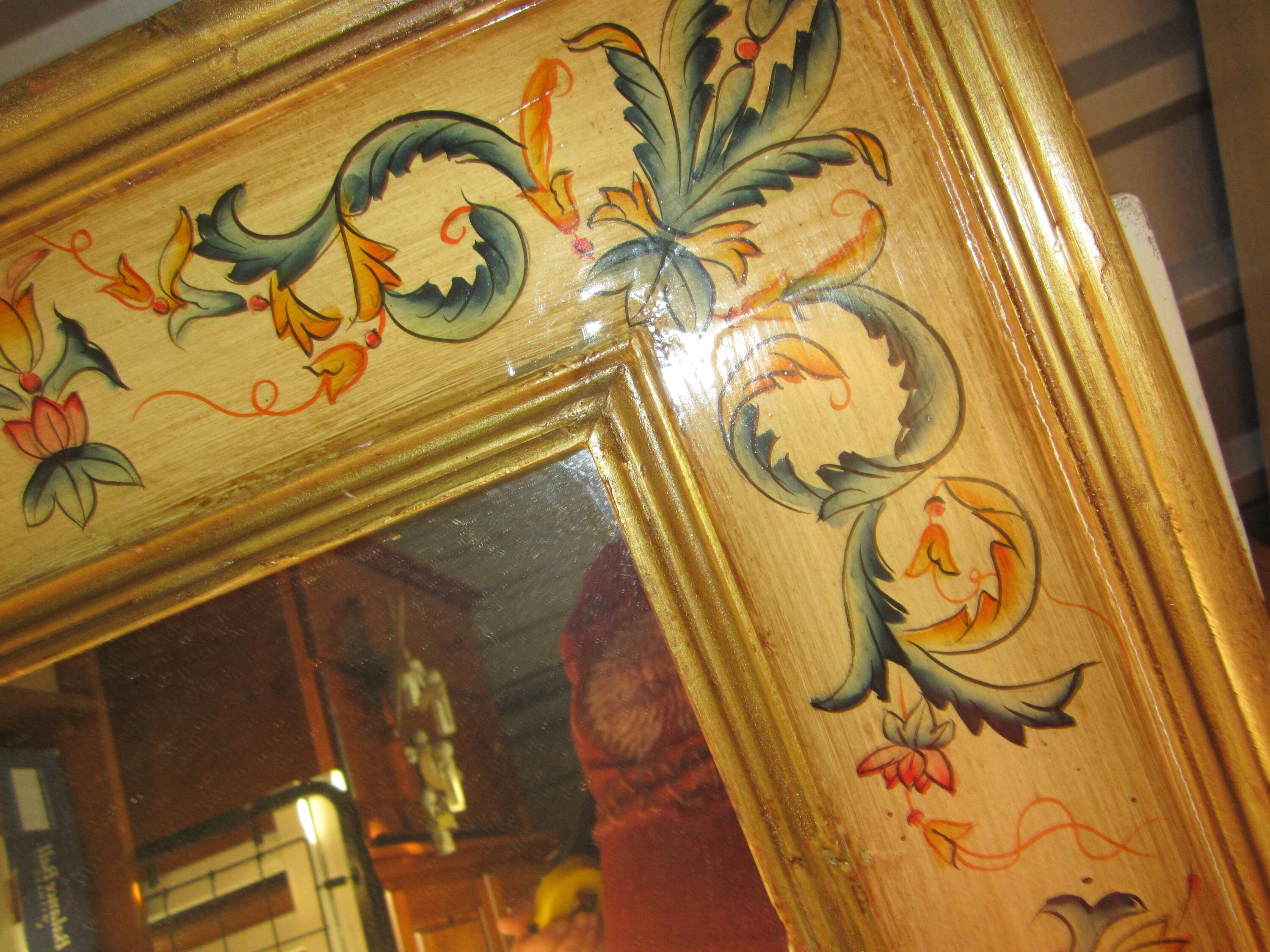 Vtg Mirror With Floral Motif Border Unique Frame, Pick up Only, NO ...