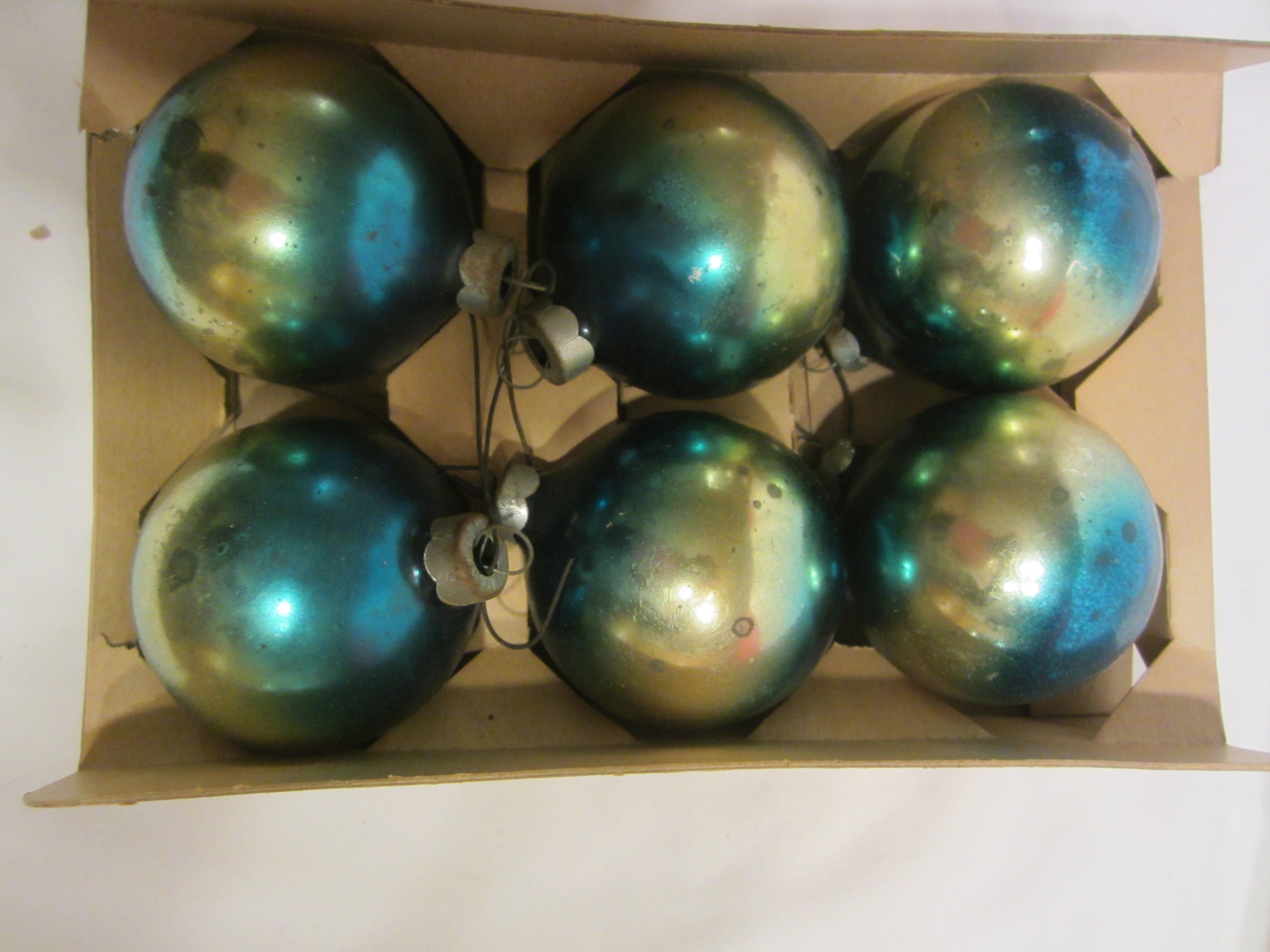 UNIQUE VTG 60'S Coby Ombre Glass Ornaments, Blue to Gold, W/box - Etsy