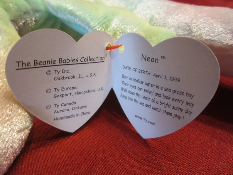 RARE Vtg Original Beanie Baby NEON SEAHORSE, W/tags & Errors - Etsy