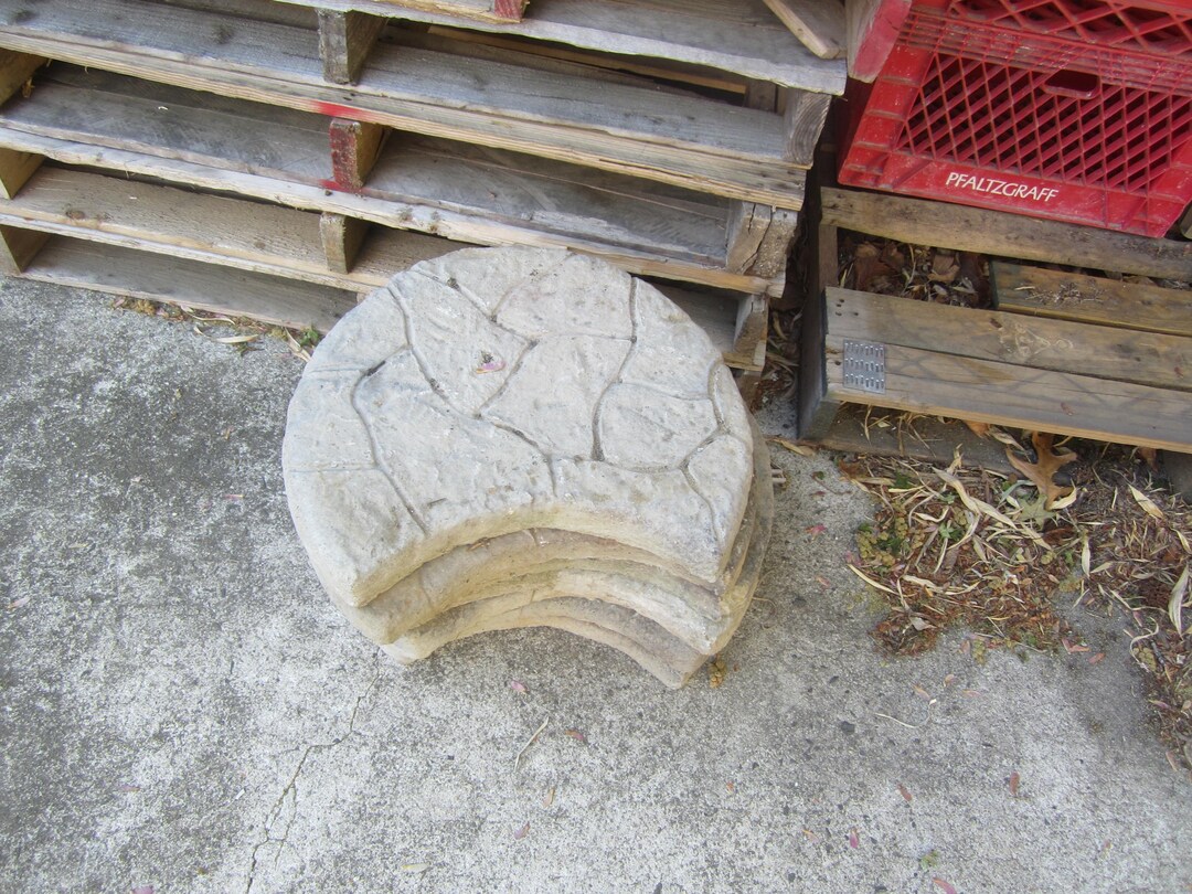 Cement Walkway Pavers 3/4 Crescent Moon Shape, 7 Pavers NO Shipping ...