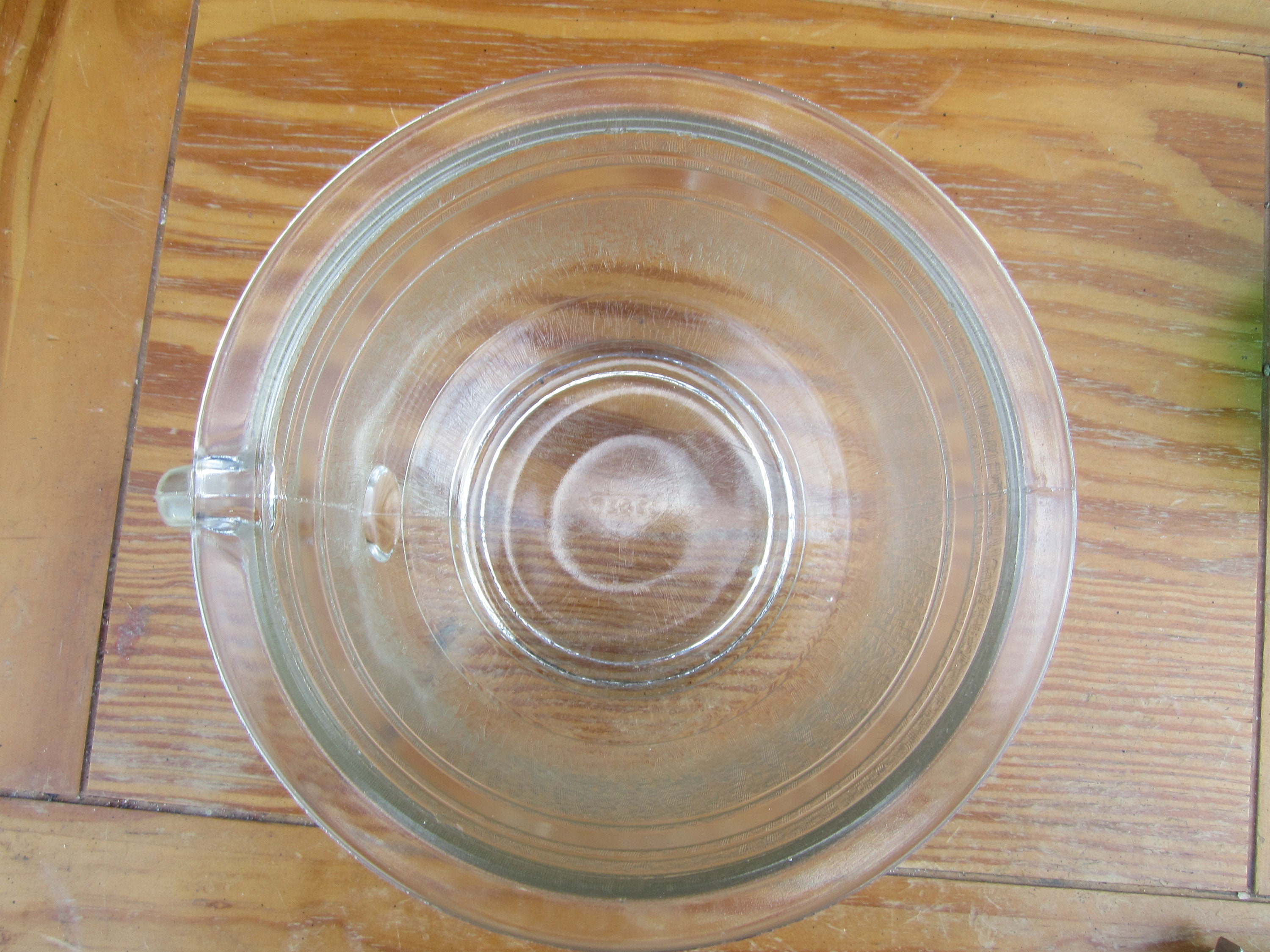 Vtg 60's TECCO Mixing Bowl W/handle, Textured for Grip, Pressed Glass ...