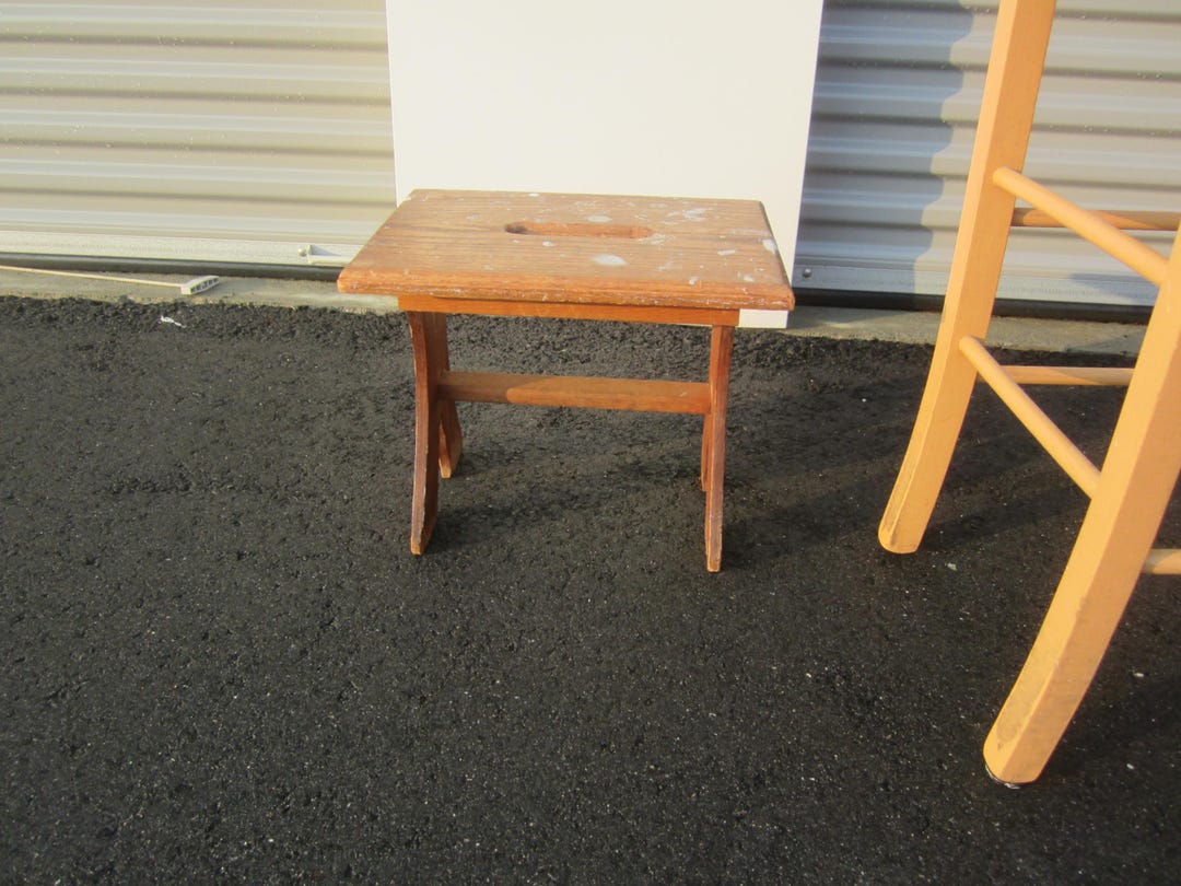 Vtg Handmade Step Stool W/carry Hole in Center, Solid Wood - Etsy