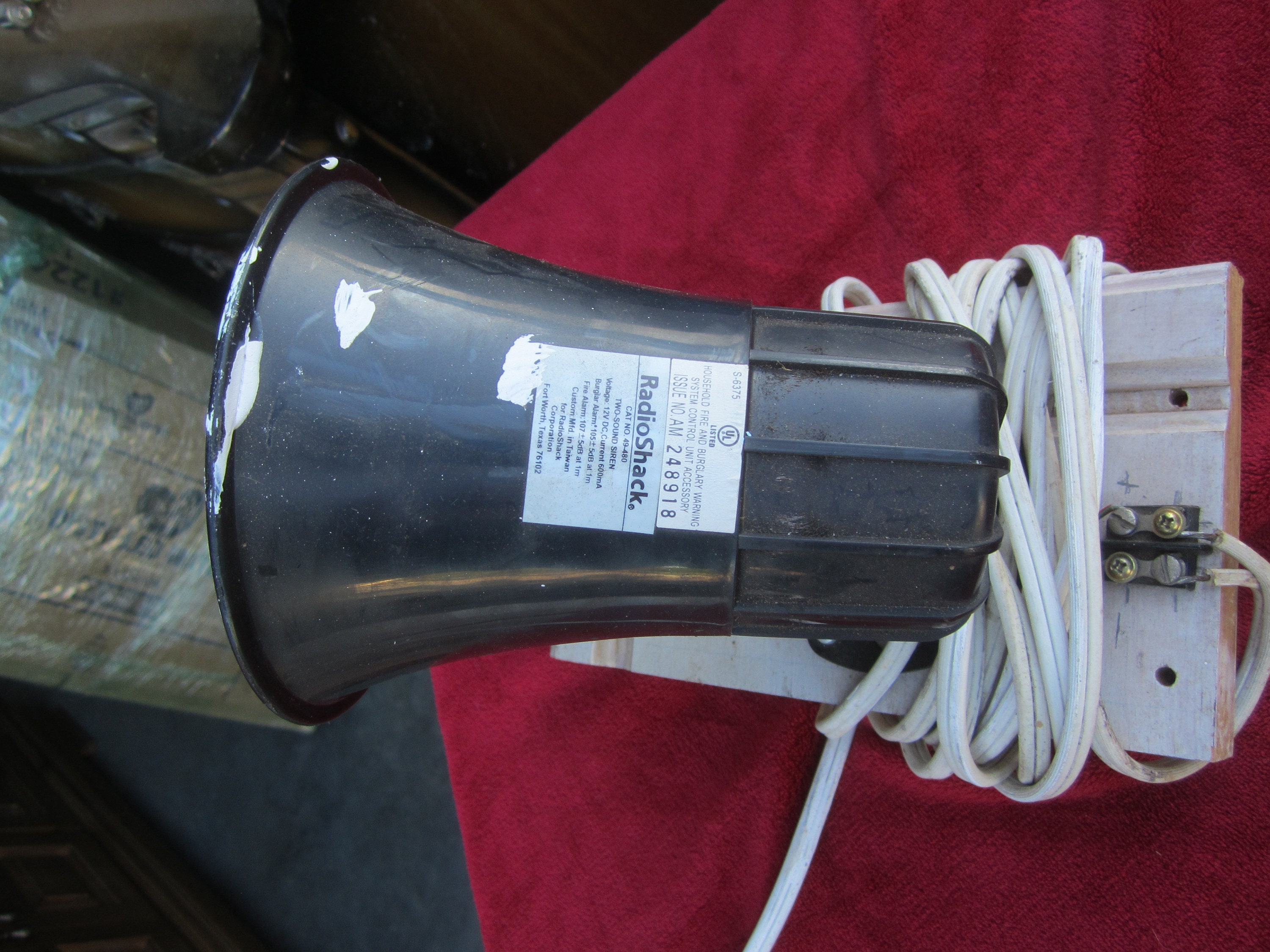 Vtg Radio Shack Alarm Horn Project W/wiring Assembly, Home Made Project ...