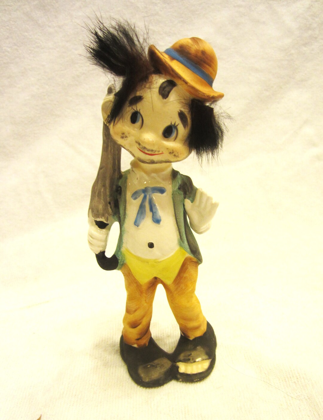 Vtg Hobo Clown Figurine W/hair, Holding Umbrella - Etsy