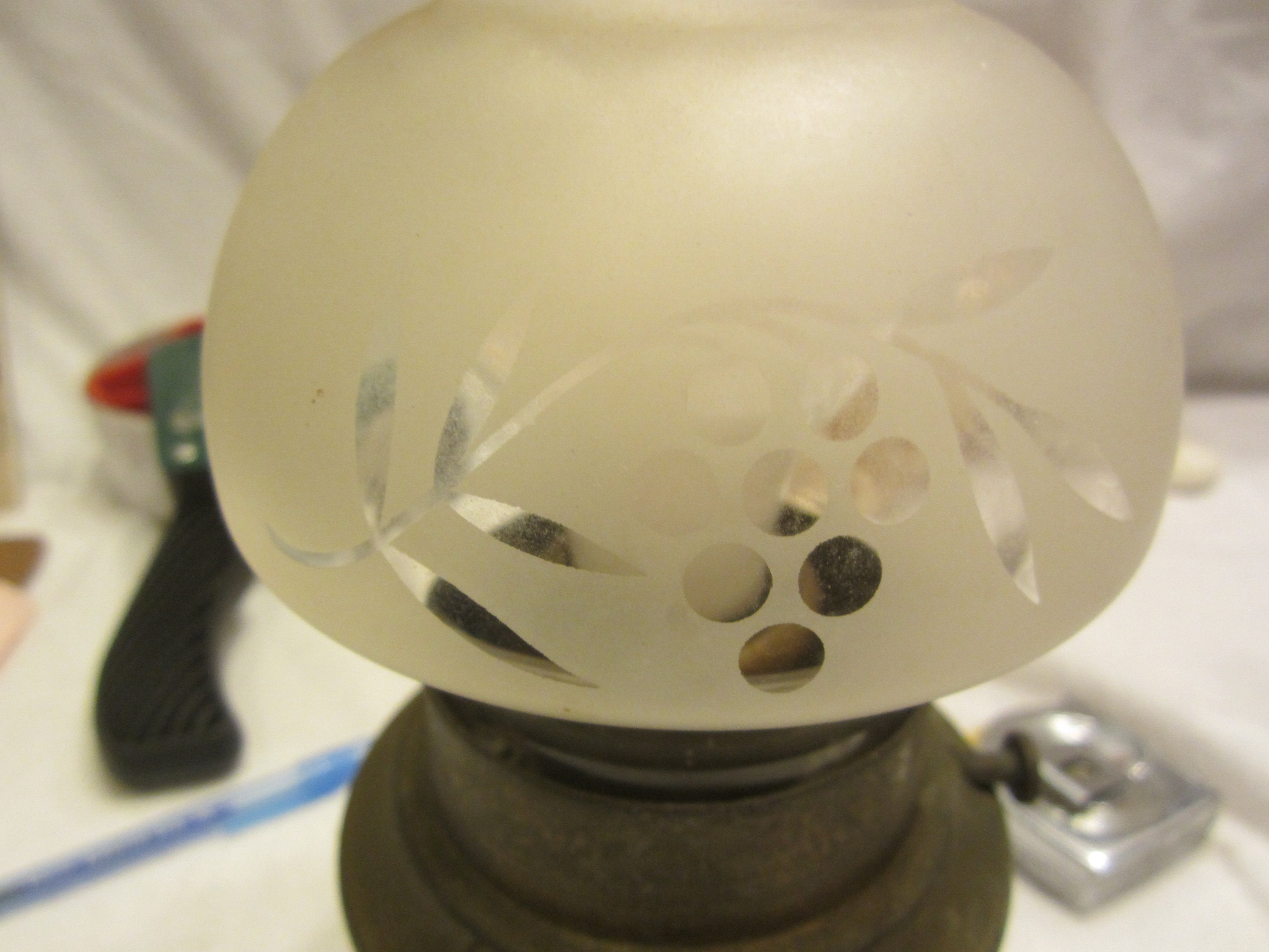 Vtg 40's Glass & Brass Electric Hurricane Lamp, W/dimmer - Etsy