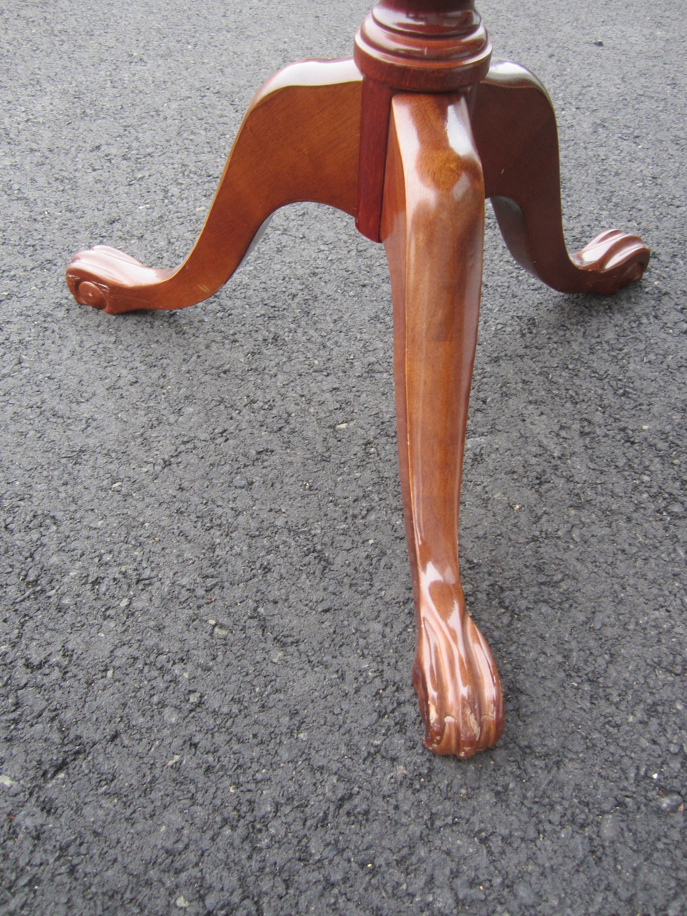 Vtg Round CLAW FOOT Fold up Table, Scalloped Rim, Read All, No Shipping ...