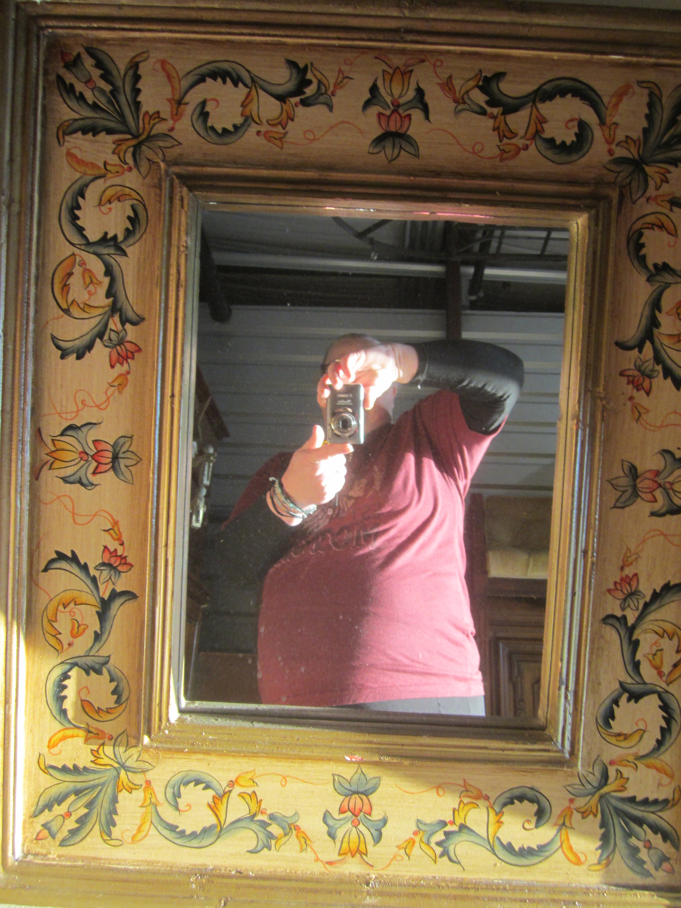 Vtg Mirror With Floral Motif Border Unique Frame, Pick up Only, NO ...