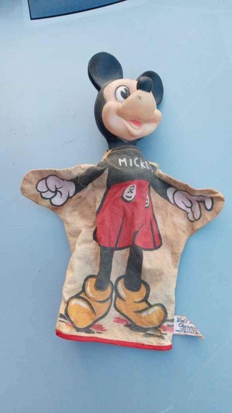 Vtg MICKEY MOUSE 1960s Hand Puppet by GUND for Disney Plastic & Cloth ...