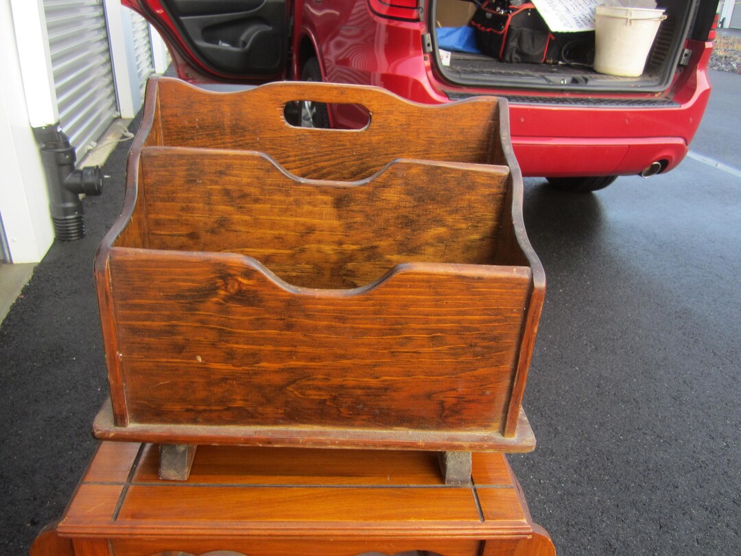 Vtg Handmade Magazine Rack, Solid Wood - Etsy