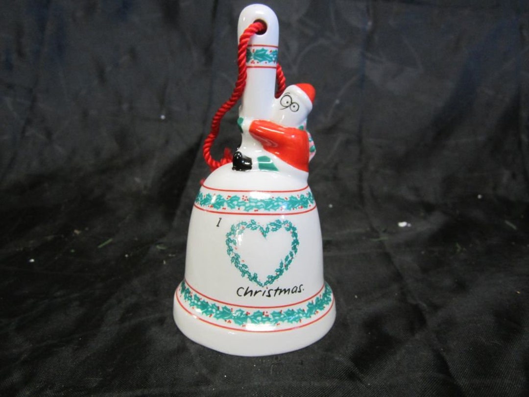 Vtg Hallmark Maxine "i Love Christmas" Floyd Porcelain Bell Ornament ...
