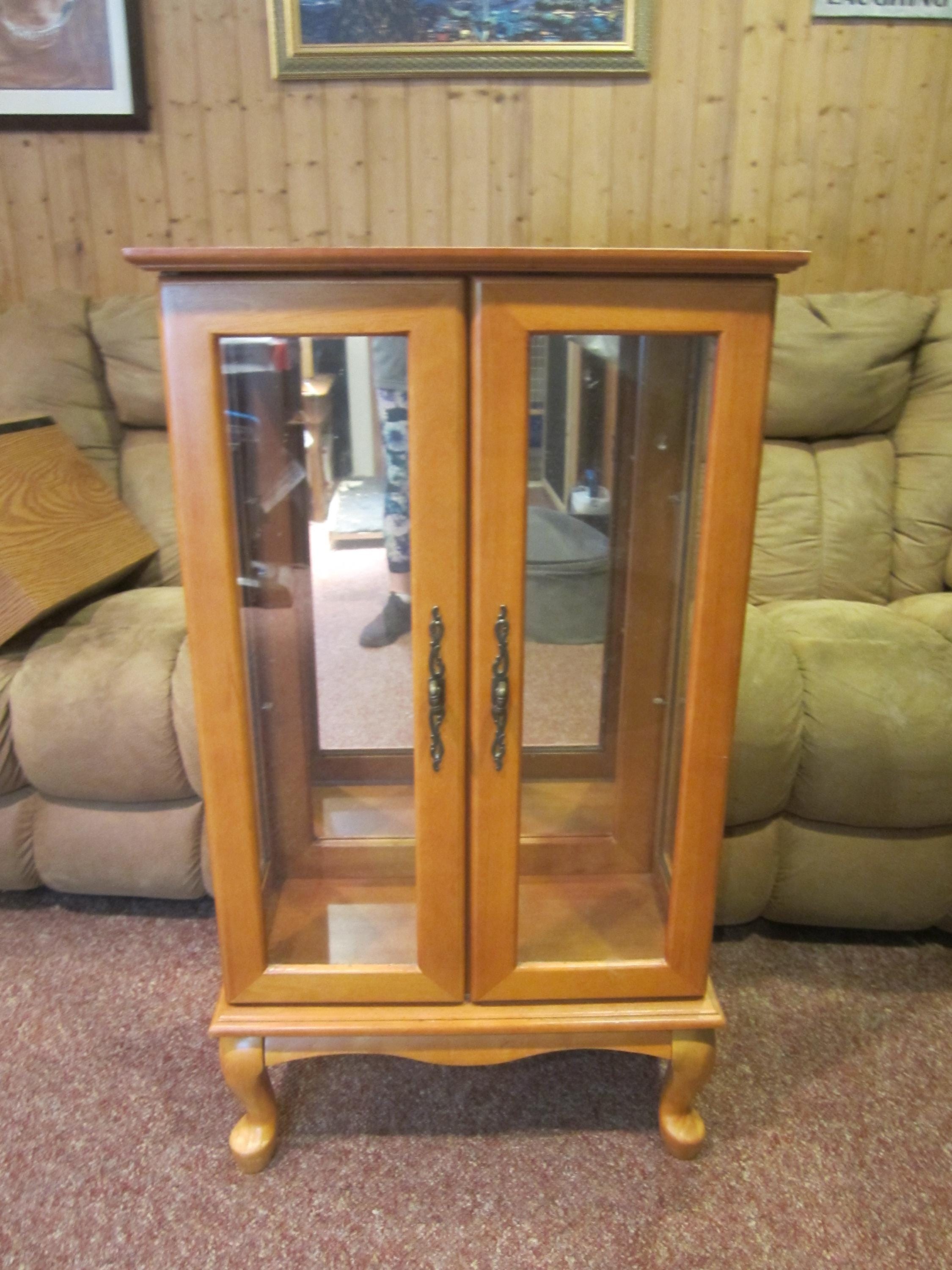 Vtg Curio Cabinet, Solid Wood W/glass, Very Beautiful No Shipping ...