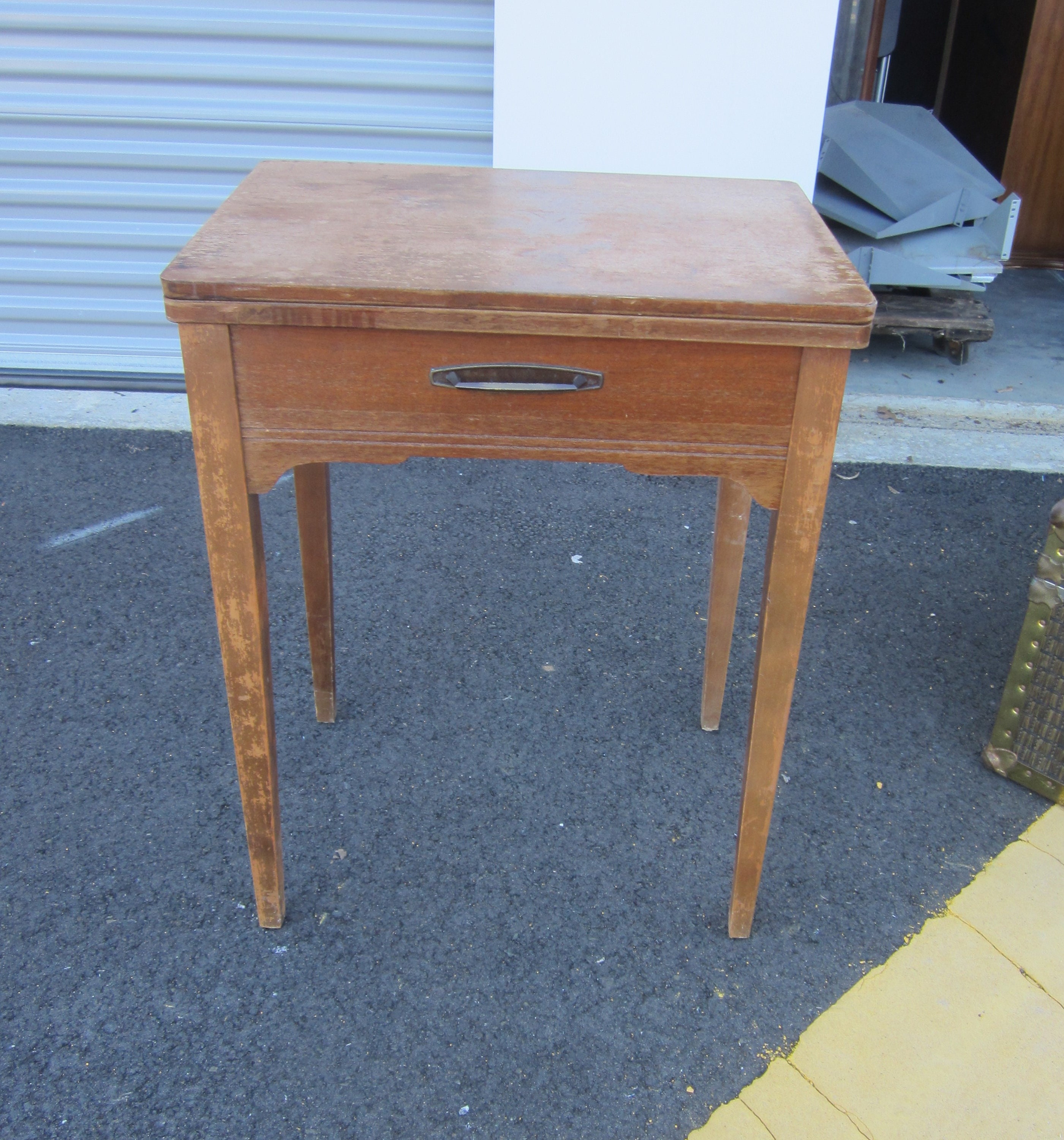 Vtg Sewing Machine Table, Great DIY Project Table, Solid Wood - Etsy