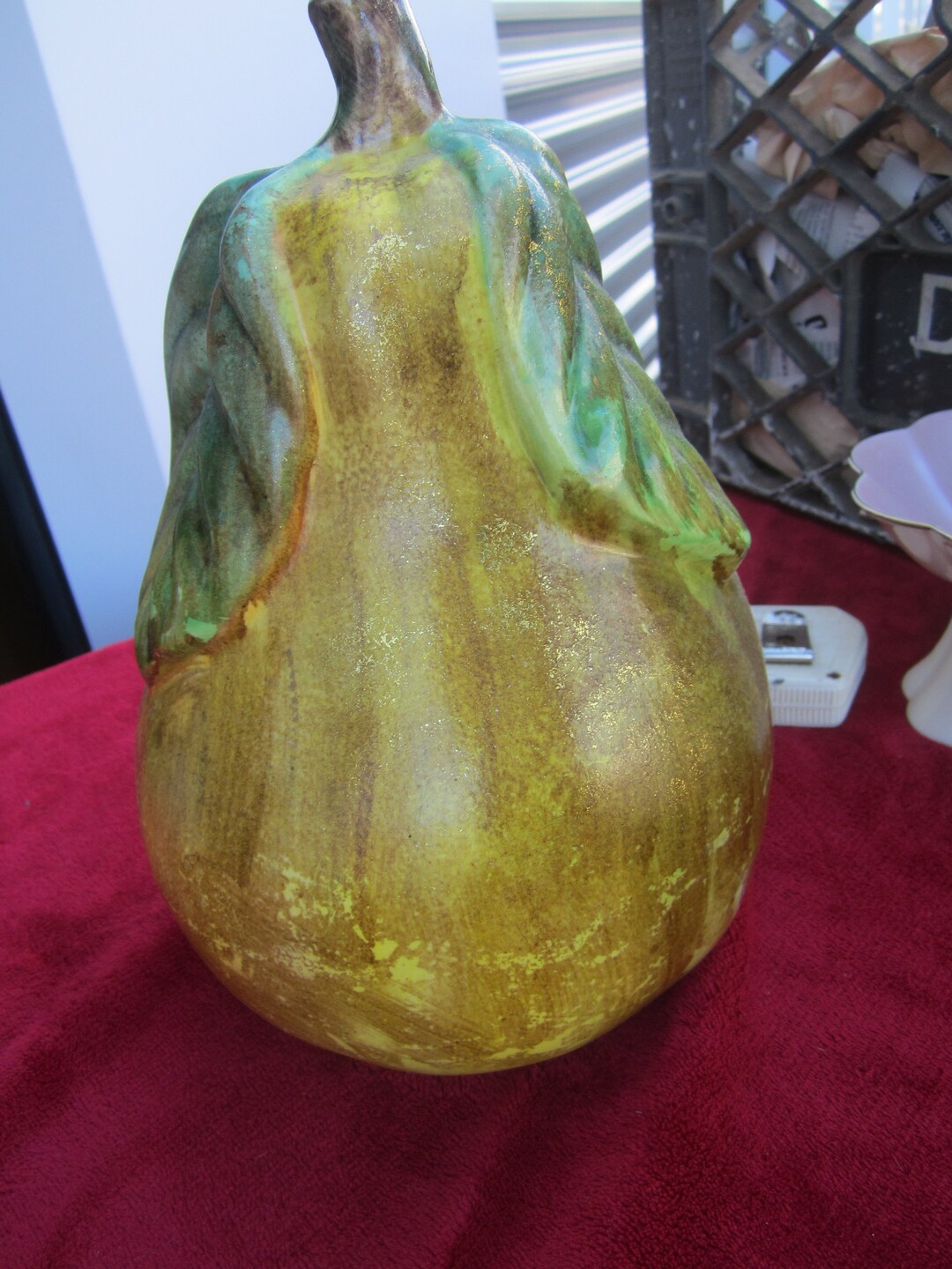 Vtg Large Pear Ceramic Hand Painted Art Piece, Centerpiece - Etsy