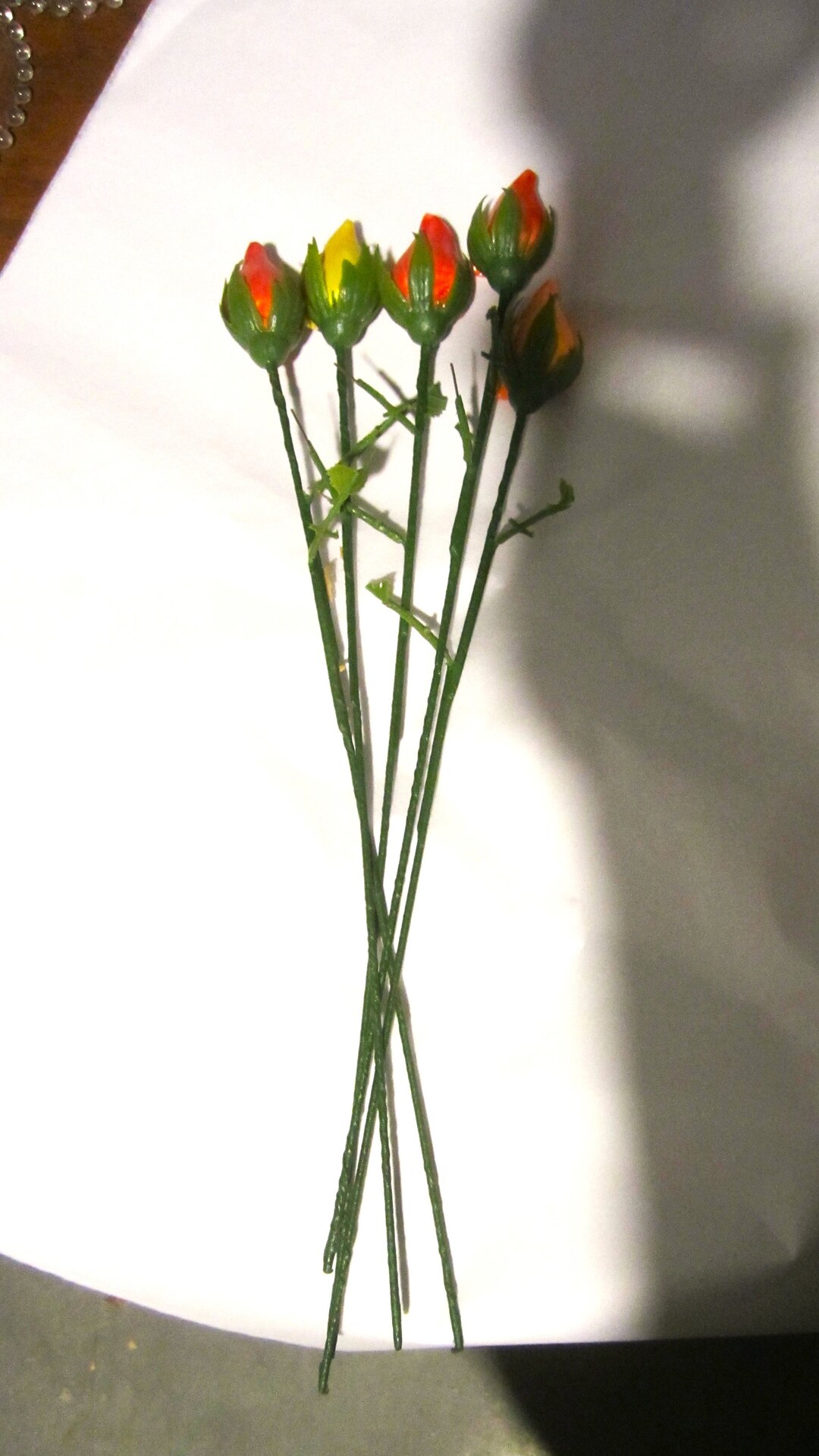 Vtg MCM Ceramic Rosebuds on Stems, Set of 5 - Etsy