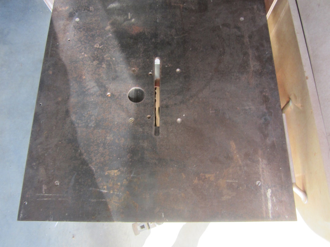 Vtg Homemade Table Saw, Unique Design, Metal Top, Wheeled to Move, Pick ...