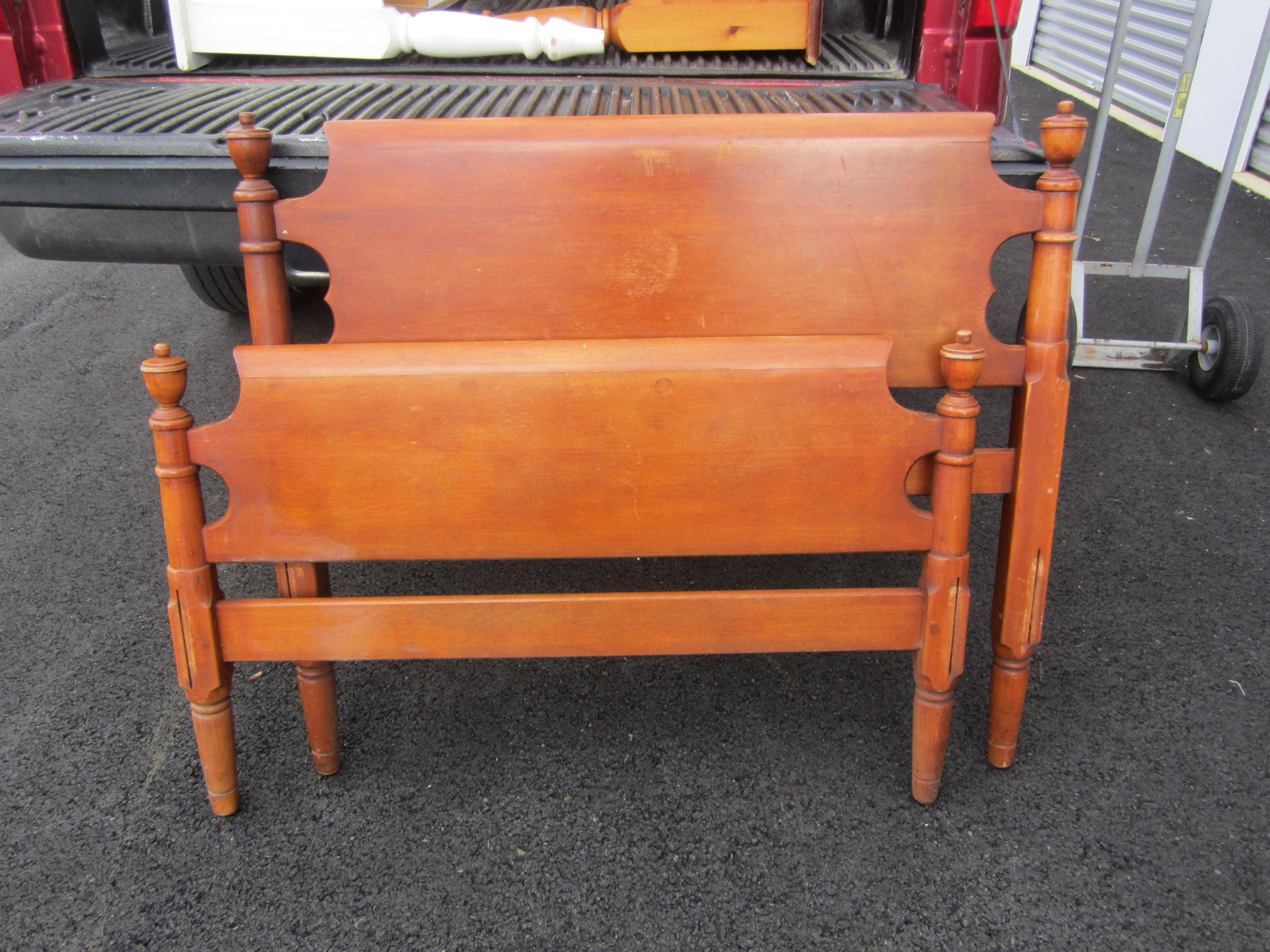 Vtg Headboard & Footboard TWIN Size, Very Beautiful, Solid Wood NO ...