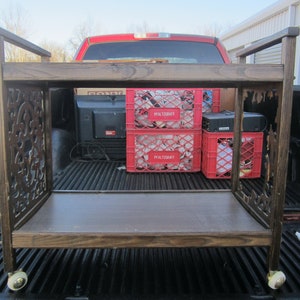 Vtg Wheeled TV Cart/stand, Fancy Desing on Sides, Great DIY Project See ...