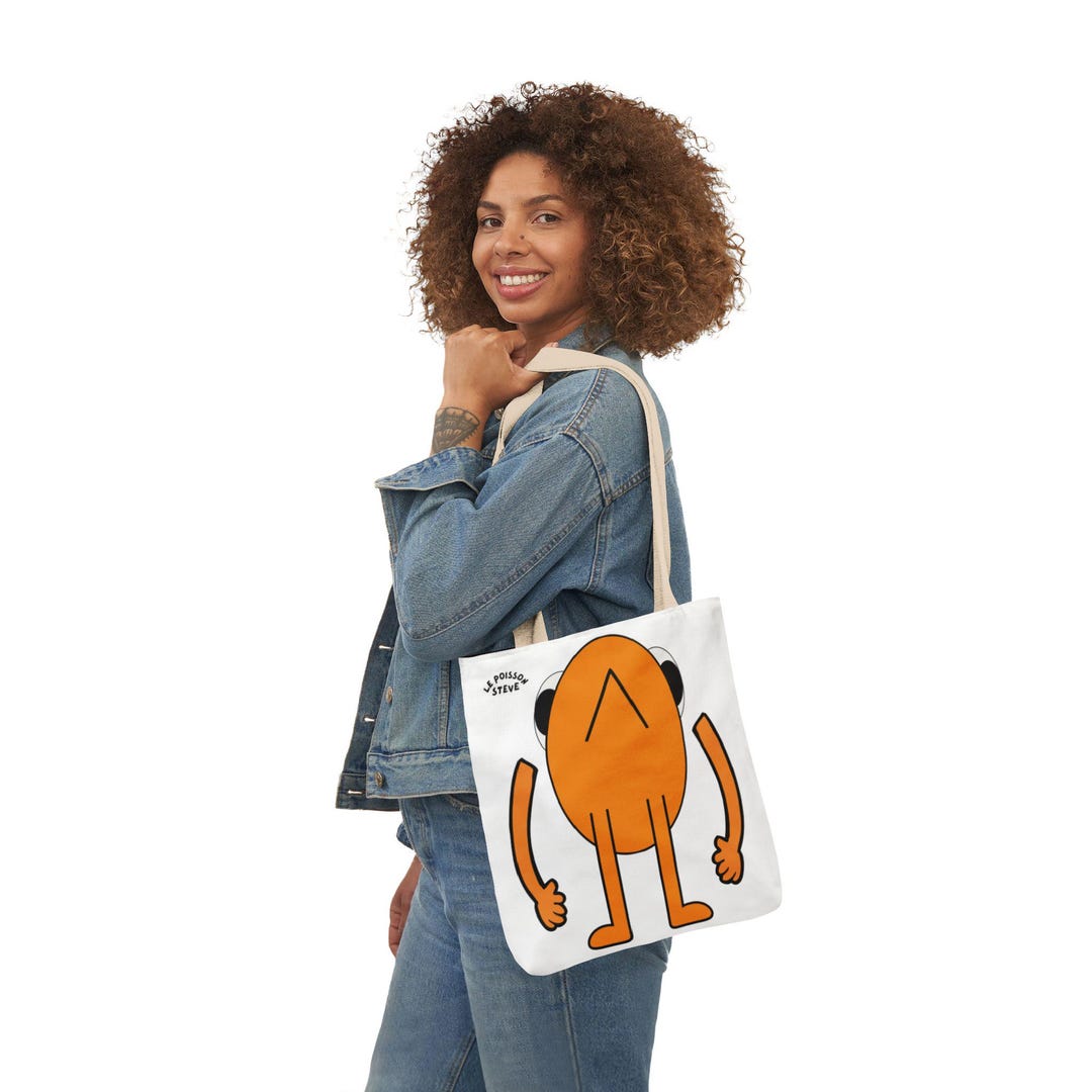 Le Poisson Steve Canvas Tote Bag - Steve the Fish Bag, Whimsical ...
