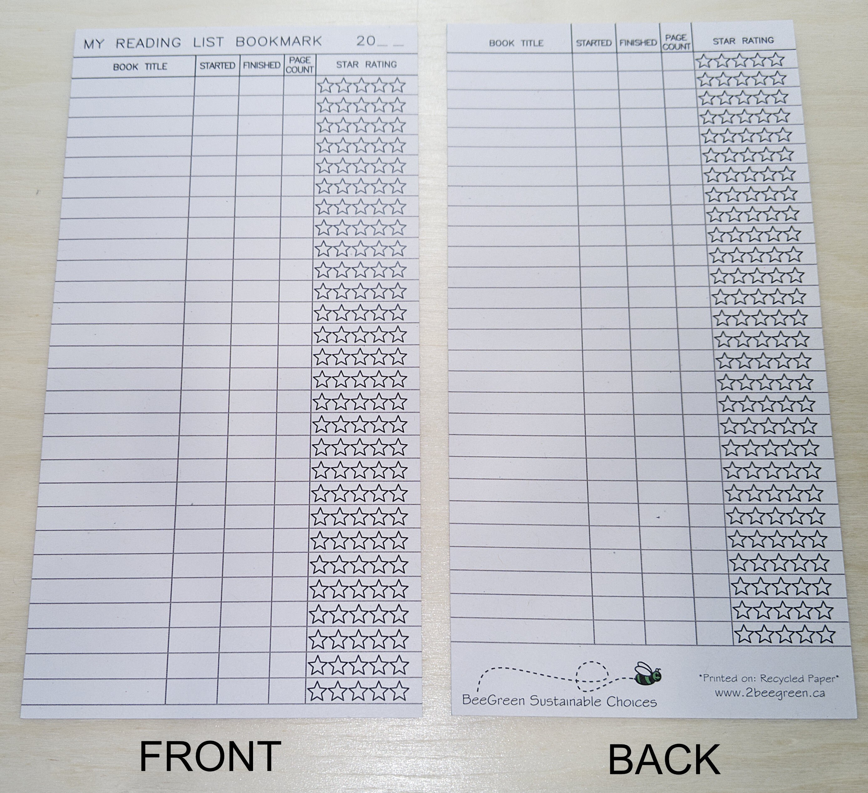 Reading Log Bookmark, Book Rating Bookmark, Reading List Bookmark, Give ...