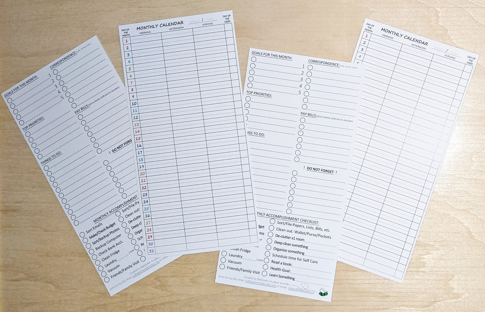 NEW~ Monthly Calendar Bookmark(tall) - A Simple Way to Keep Track of ...