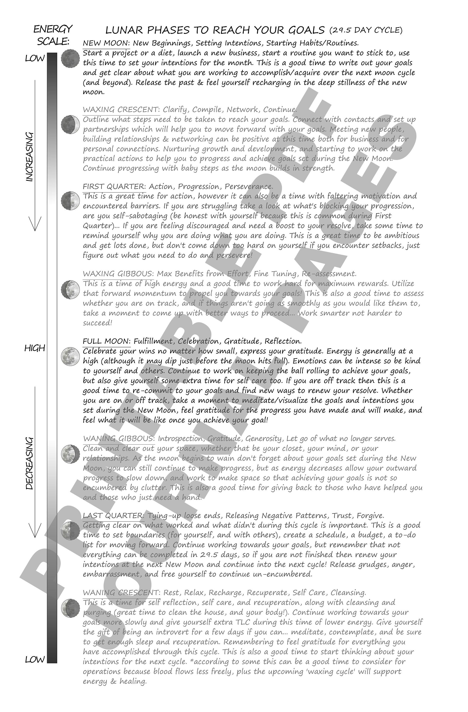 Lunar Journal / Moon Journal - Track Your Relationship to Lunar Phases ...