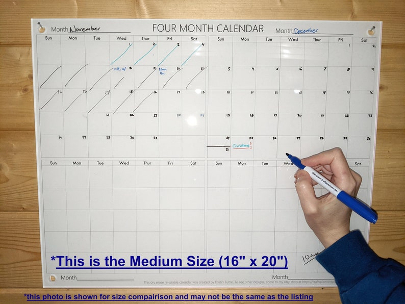 Monthly Habit Chart Dry Erase (landscape) - Acrylic 6 Month Habit ...