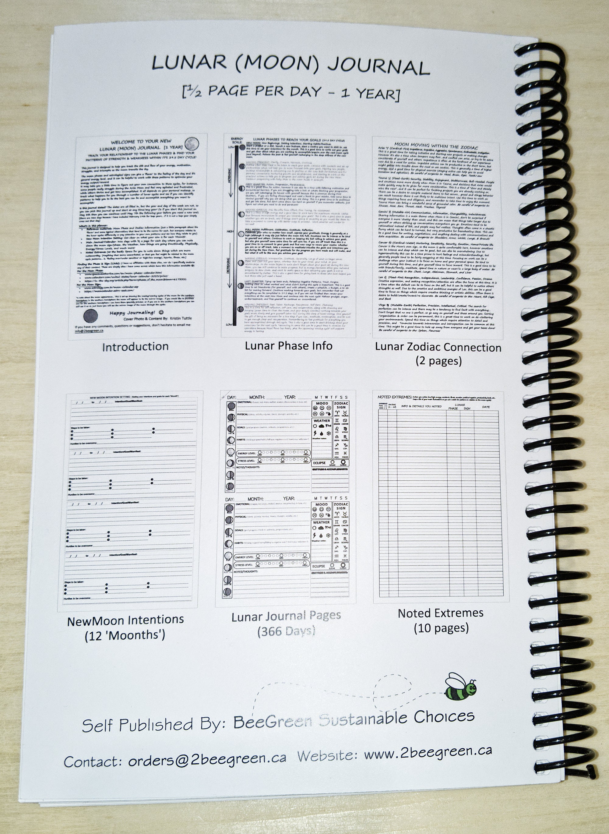 Lunar Journal / Moon Journal spiral Bound Track Your Relationship to ...