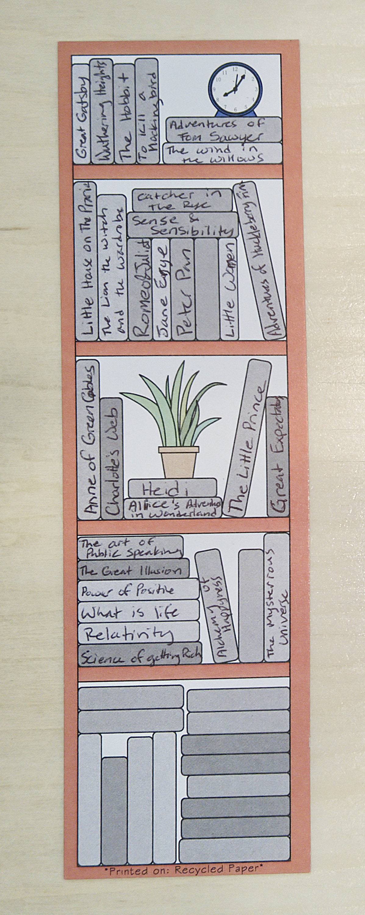 Reading Tracker Bookmark - Fill in Your Little Bookshelf Library as You ...