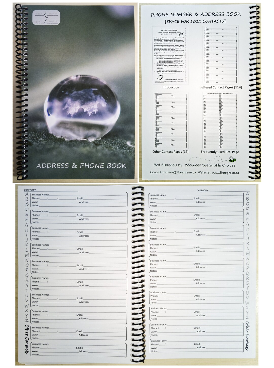 Phone Number & Address Book / Phone and Address Book SPIRAL BOUND Keep ...
