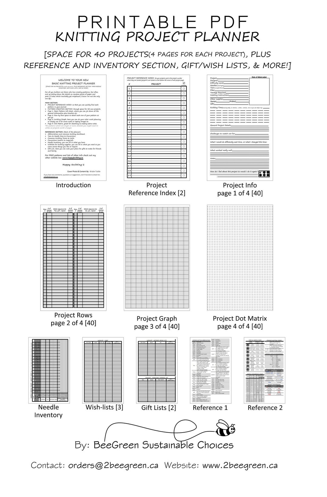 Knitting Project Planner (knitting Planner / Knitting Journal) - A ...