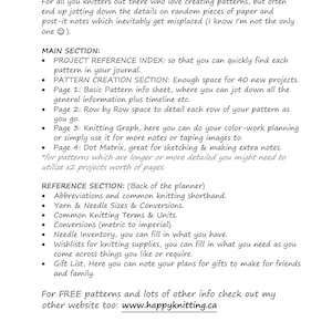 Knitting Project Planner (knitting Planner / Knitting Journal) - A ...