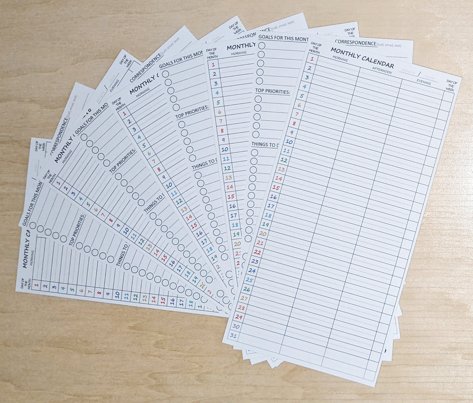 NEW~ Monthly Calendar Bookmark(tall) - A Simple Way to Keep Track of ...