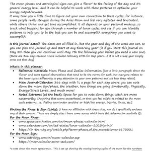 Lunar Journal / Moon Journal - Track Your Relationship to Lunar Phases ...