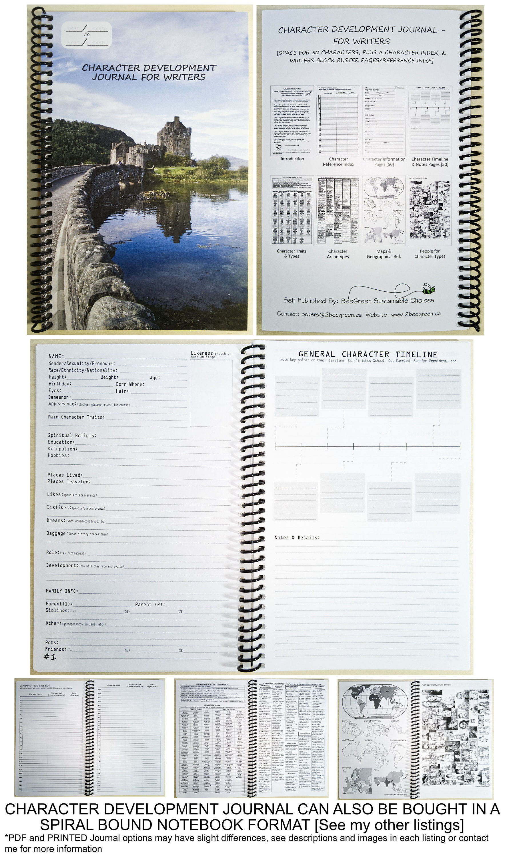 Character Development Journal for Writers Create & Develop Character ...