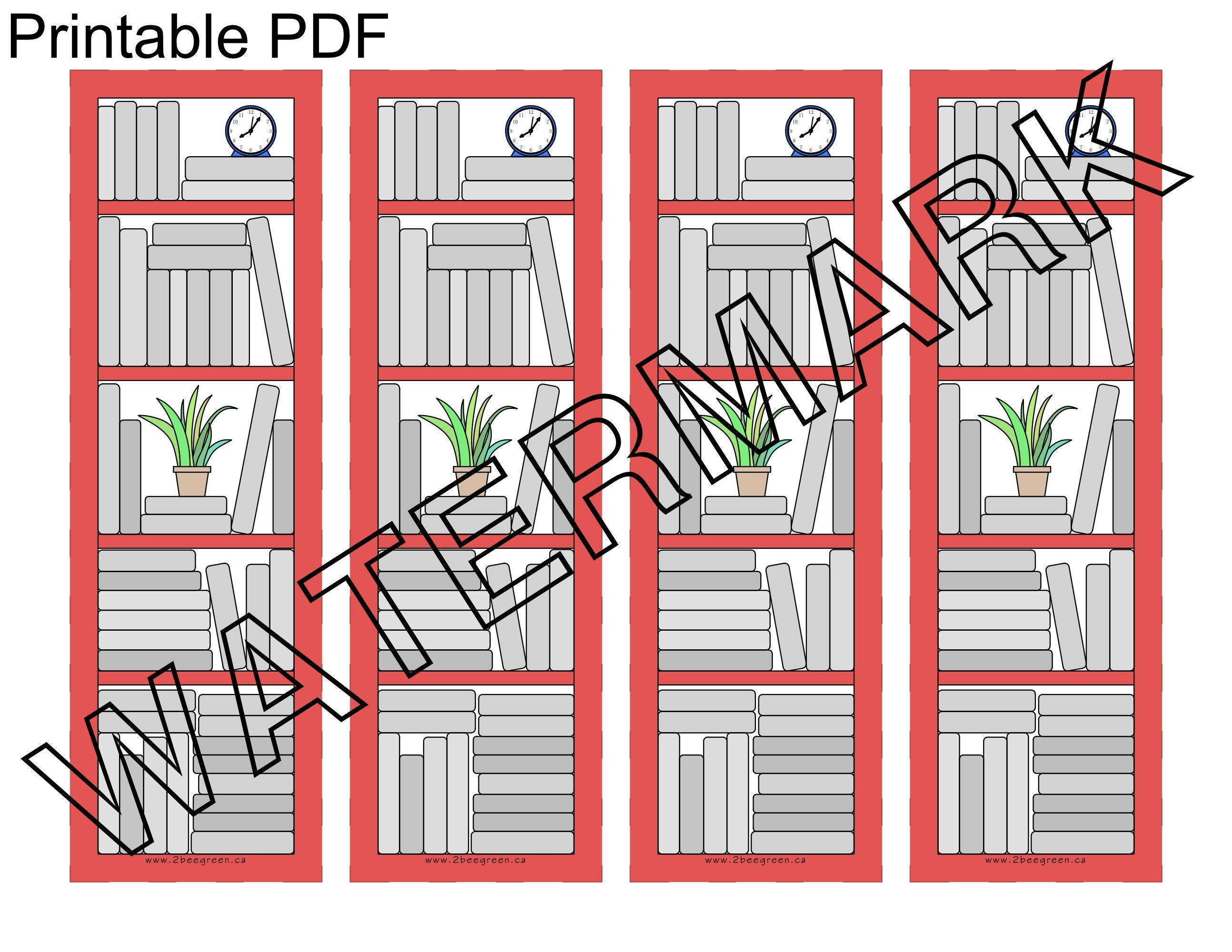 Reading Tracker Bookmark - Fill in Your Little Bookshelf Library as You ...