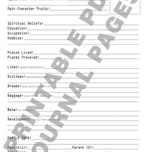 Character Development Journal for Writers - Create & Develop Character ...