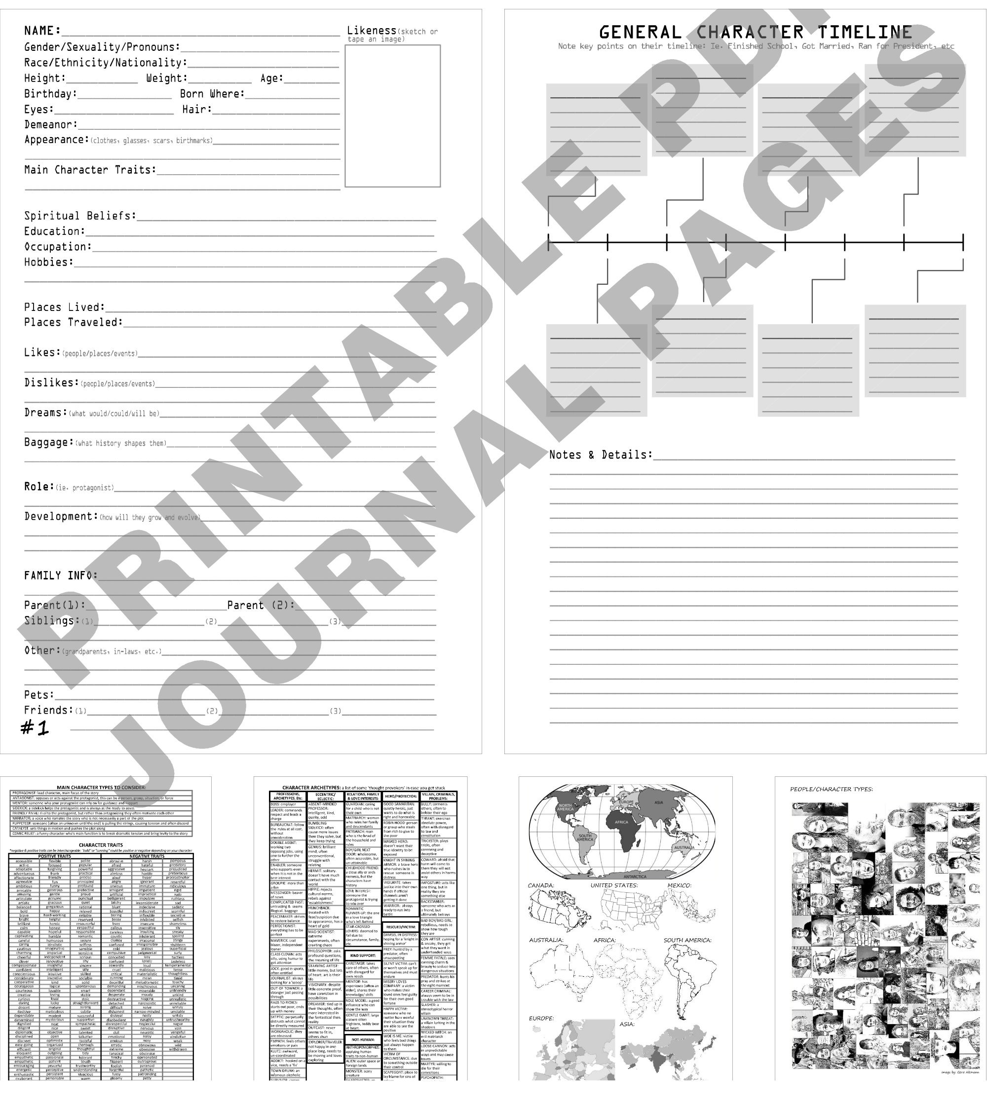 Character Development Journal for Writers - Create & Develop Character ...