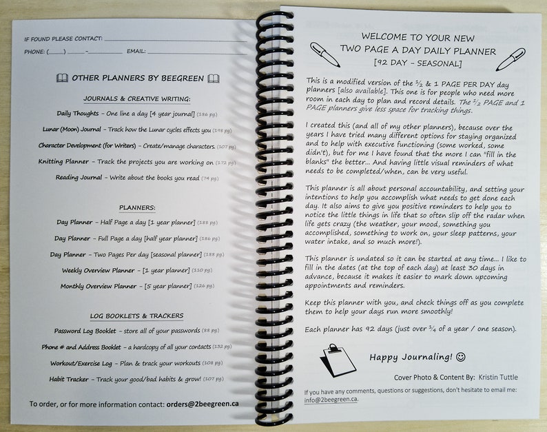 Day Planner - 2 Pages per Day Seasonal Daily Planner [spiral Bound ...