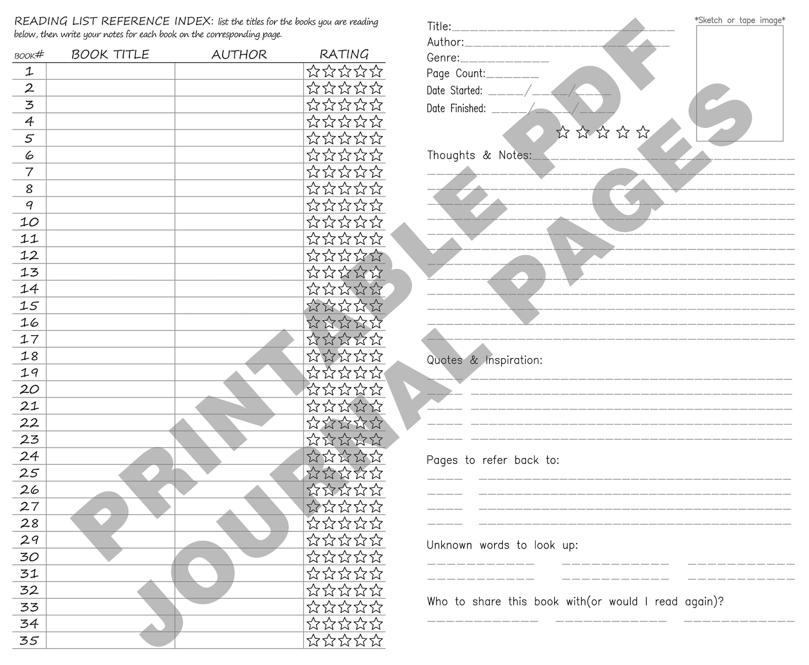 Reading Journal & Book Review - Review What You Read and Keep Track of ...